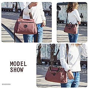 Emprier Women's Vintage Canvas Hobo Handbags Work Shoulder Crossbody Bag Tote Purses Multi-pocket Handbags