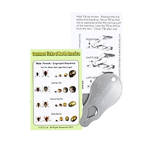 Tick Buddy (1-Pack) Stainless Steel Tick Removal Tool for Dogs Cats Pets and People