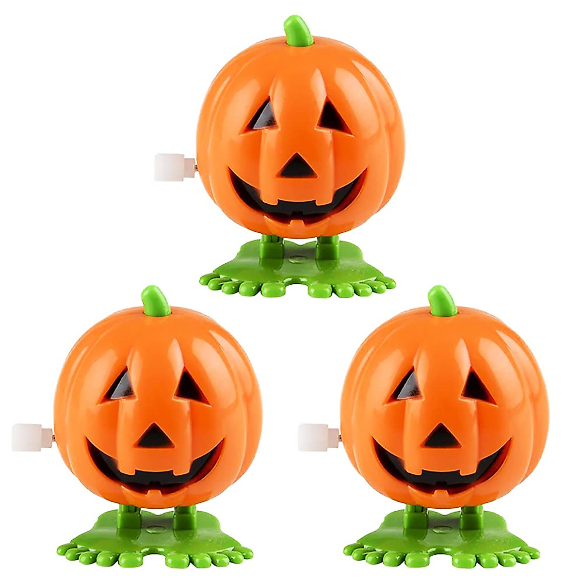 The Dreidel Company Halloween Pumpkin Wind-Up Toys, Birthday Party Favors, Novelty Toys for Boys and Girls, 2" Inches (3-Pack)