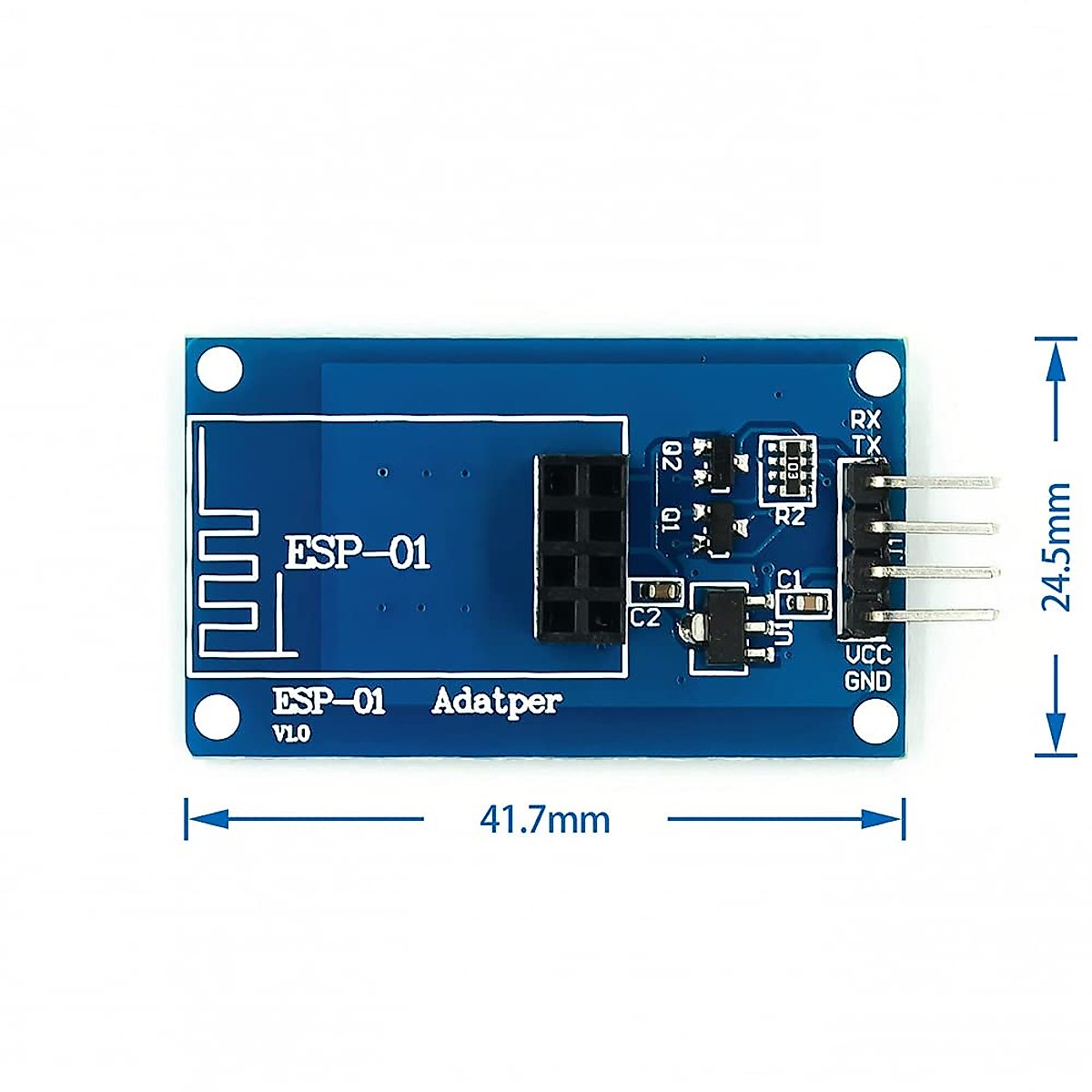 Geekstory ESP8266 ESP-01 Serial WiFi Wireless Adapter Module DC3.3V 5V ESP01 Breakout PCB Adapters Compatible for Arduino（Pack of 5pcs）
