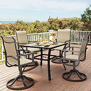 YITAHOME Patio Chairs Set of 2, Breathable Swivel Patio Chairs for Longer Seating Comfort, All Weather Outdoor Patio Chairs Set Ideal for Backyard Deck Garden