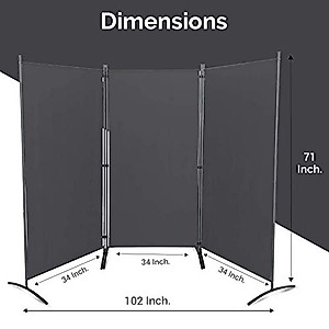 STEELAID Room Divider – Folding Partition Privacy Screen for School, Church, Office, Classroom, Dorm Room, Kids Room, Studio, Conference - 102" W X 71" Inches - Freestanding & Foldable
