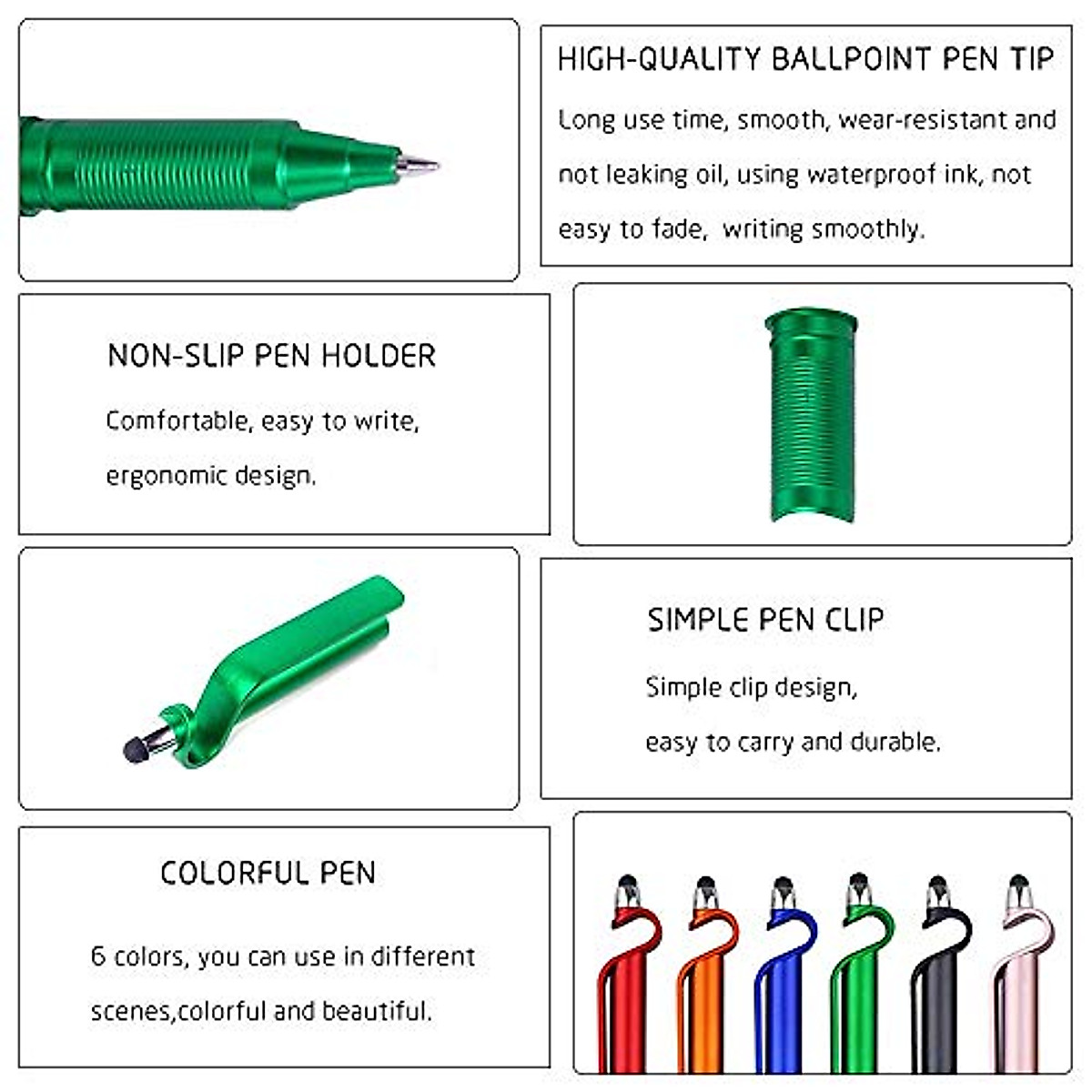 Stylus Pen, SITAKE 12 Pcs Multifunctional 3 in 1 Phone Holder + Capacitive Stylus + Ballpoint Pens, Mobile Phone Stand Stylus Pens for All Touch Screen Device, Phones, Tablet and Computer (Style 2)