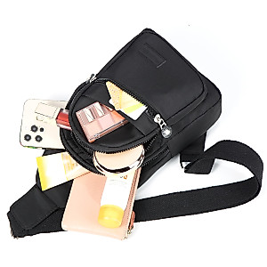 Small Sling Backpack Cross Body Bag for Women, Sling Bag Fanny Pack Crossbody Bags for Outdoors Hiking Traveling - Black