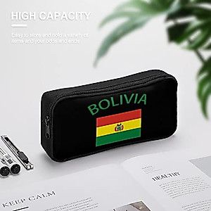 Flag of Bolivia Teen Adult Pencil Case Large Capacity Pen Pencil Bag Durable Storage Pouch