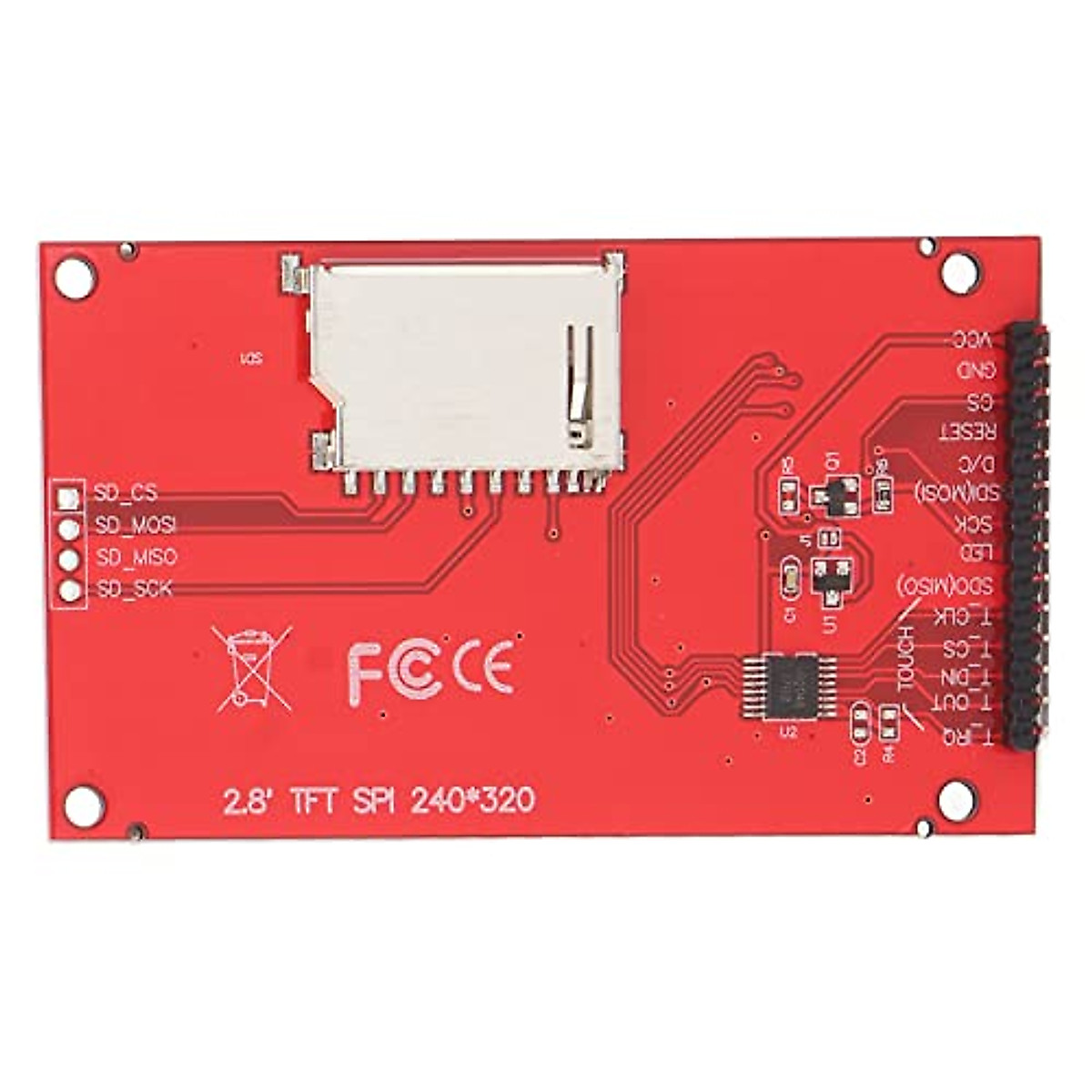 ASHATA 2.8in TFT LCD Display Module, LCD Module 320x240 Resolution, with Stylus 240x320 TFT Module 9 IO Touch Screen Monitor Module for Development Board