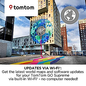 TomTom GO Supreme 6” GPS Navigation Device with World Maps, Traffic and Speed Cam alerts thanks to TomTom Traffic, Updates via WiFi, Handsfree Calling, Click-and-Drive Mount
