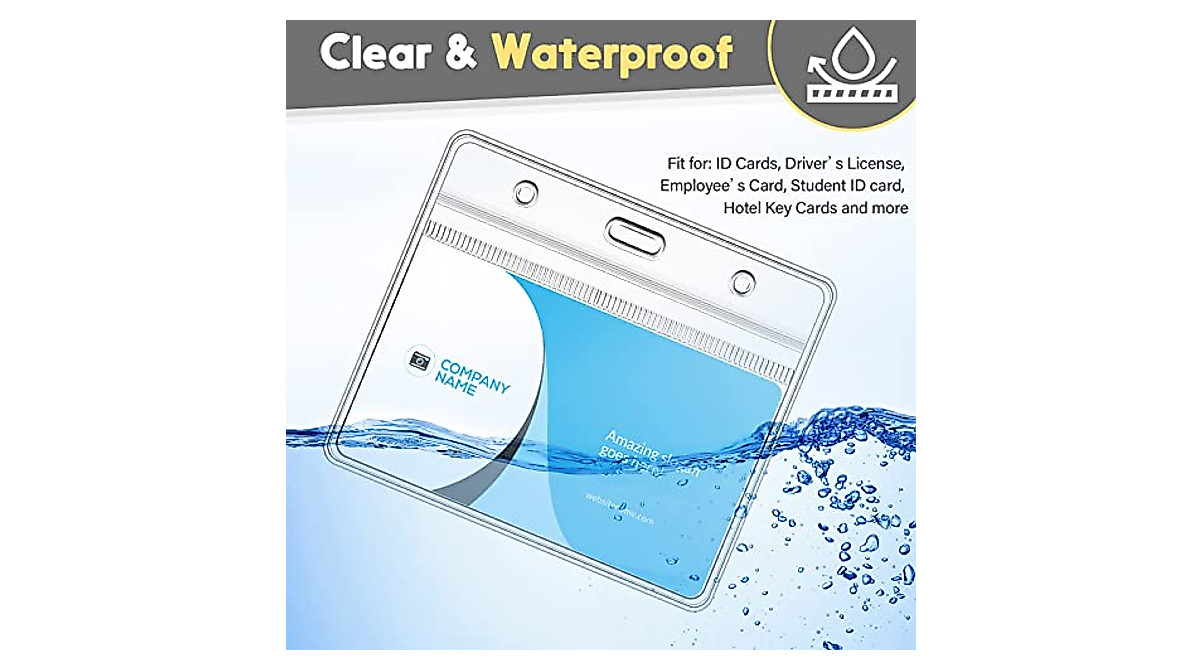 150 Clear Name Badge Holders with Clips Waterproof and Durable