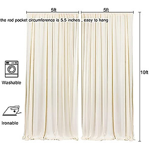 10x10ft Champagne Wrinkle Free Thick Fabric Backdrop Curtain Drapes Beige Backdrop Panels Background for Wedding Birthday Baby Shower Party