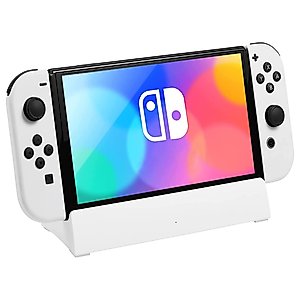 KEKUCULL TV Docking Station for Switch and Switch OLED,Switch Docking Station with 4K/1080P HDMI Adapter and USB 3.0 Port,Replacement for Official Switch Dock(White)