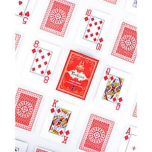 Teskyer 2 Pack Large Print Playing Cards, Poker Size Large Index Deck of Cards, Linen Finish Surface, Pattern A