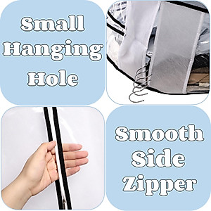 Pumtus 4 Pack 60" Clear Garment Bags, 10" Gusseted Suit Bags for Closet Storage, Plastic Hanging Clothes Cover, Garment Cover with Side Zipper, Dust Cover Protector Bag for Dress, Gowns, Jacket, Coat