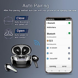 Wireless Earbud, Bluetooth 5.3 Headphones, Bluetooth Earbud Noise Cancelling, 40H Ear Buds with 4 ENC Mics, Earphones in-Ear Earbud LED Display IP7 Waterproof Stereo Mini Charging Case for Sports uaue