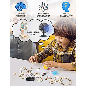 Poraxy 4 in 1 STEM Kits, STEM Projects for Kids Ages 8-12, Assembly 3D Wooden Puzzles, Building Toys, Educational Science Craft Model Kit, Gift for Boys and Girls 8 9 10 11 12 Years Old, Marble Run