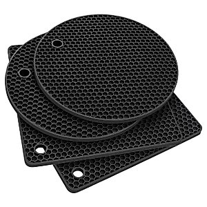 TROUSKAIG Silicone Trivets for Hot Pots and Pans,Trivets for Hot Dishes,Hot Pads for Kitchen,Pot Holders for Kitchen Heat Resistant Mats for Countertop,Silicone Trivet Mat Hot Plates to Protect Table