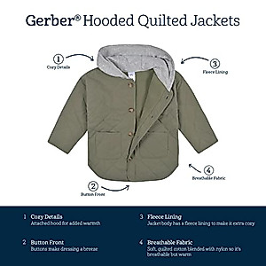 GerberBaby BoysToddler Hooded Quilted JacketGreen18 Months