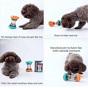 TJOUL Dog Treat Dispensing Puzzle Toys for Small Dogs to Keep Busy,Interactive Chase Toys for Dog Improves Digestion,Enrichment Dog Food Slow Feeder,Barbell-Shaped Dog IQ Treat Dispenser Toys