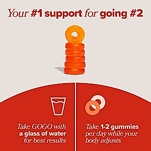 GOGO Fiber Gummies for Adults, 60 Count (Pack of 1) - Prebiotic Chicory Root Inulin Fiber Supplement - Daily Gummy Fiber for Digestive Gut Health, Constipation Relief - Non-GMO, Vegan & Cruelty-Free