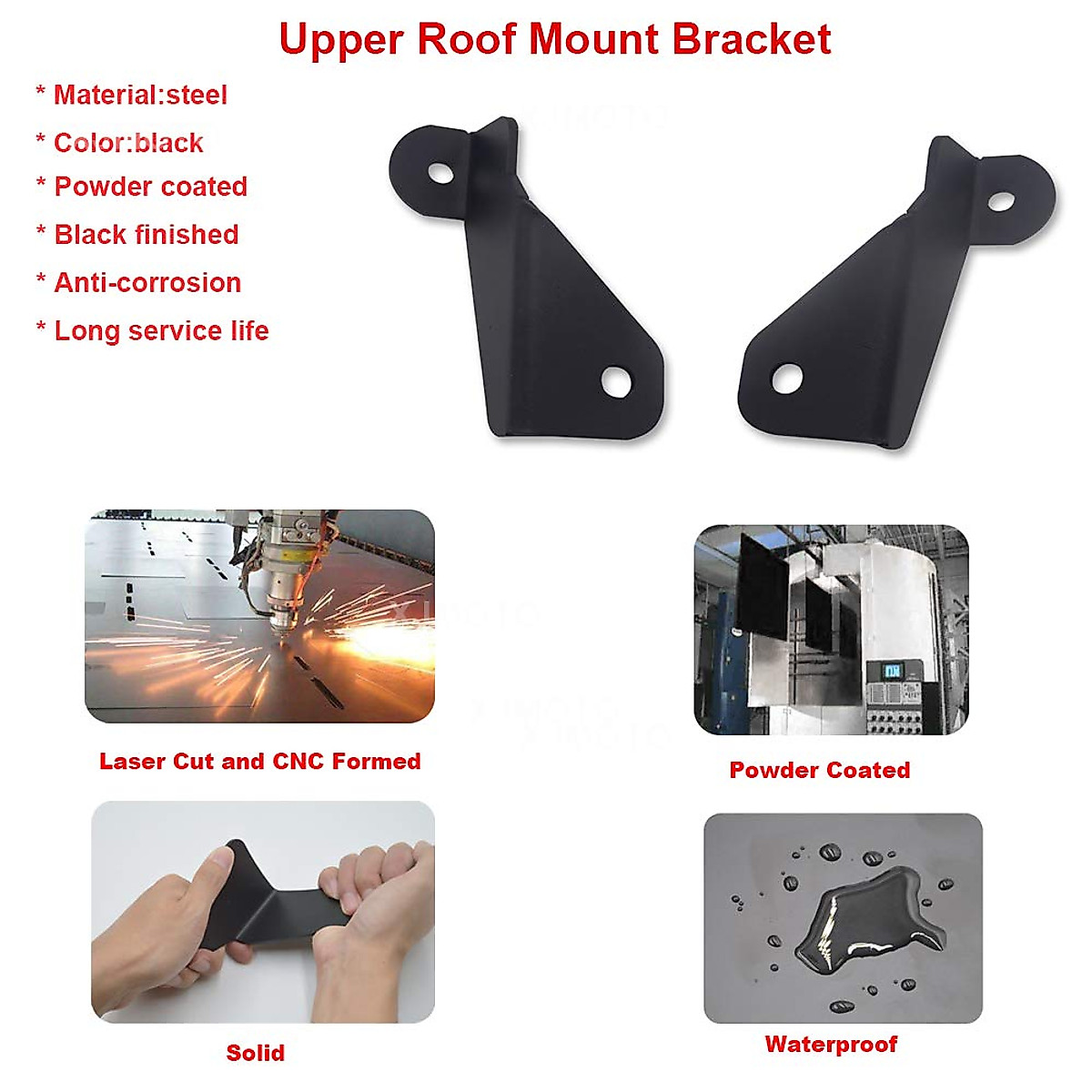 WSays Upper Hood Ditch Side Pillar Light Pod Mount Bracket Compatible with Jeep Grand Cherokee ZJ 4WD/2WD 1993-1998