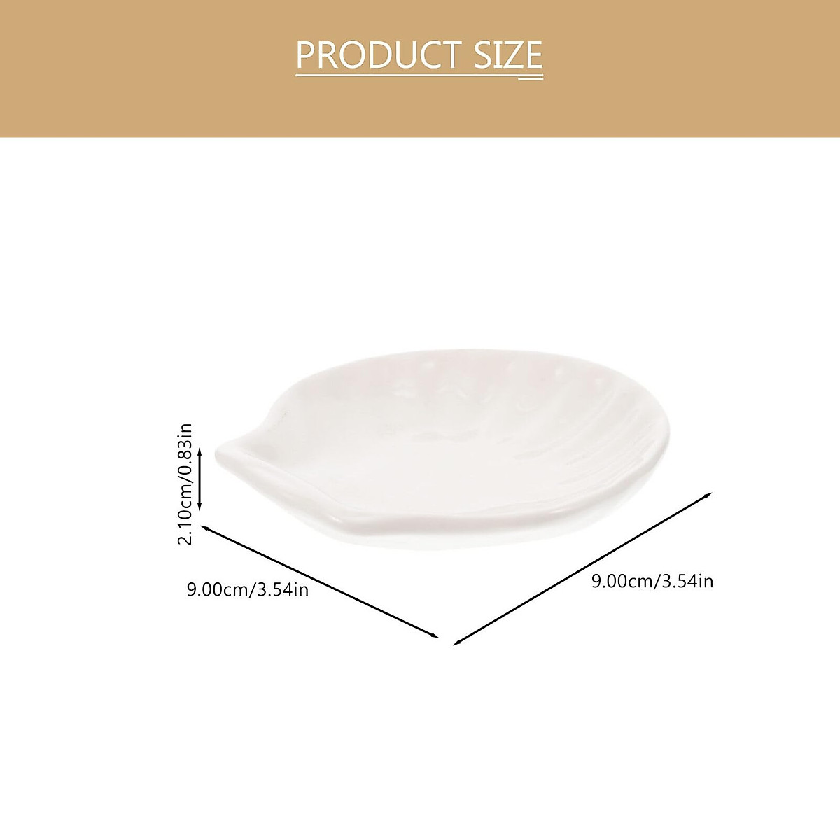 Hemoton 6Pcs Ceramic Sauce Dish Sea Shell Shaped Seasoning Dishes Sushi Dipping Bowl Appetizer Plates Ceramic Serving Individual Condiment for Home Kicthen 4inch