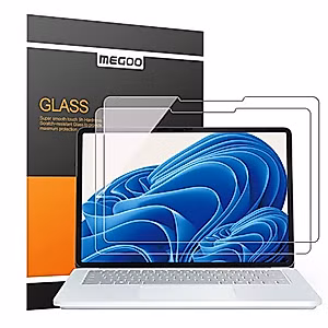 Megoo [2 Pack Glass Screen Protector for Surface Laptop Studio 2/ Surface Laptop Studio 14.4'', Easy Installation/HD Transparent/Scratch Resistant/Case and Surface Pen Friendly 9H Tempered Glass