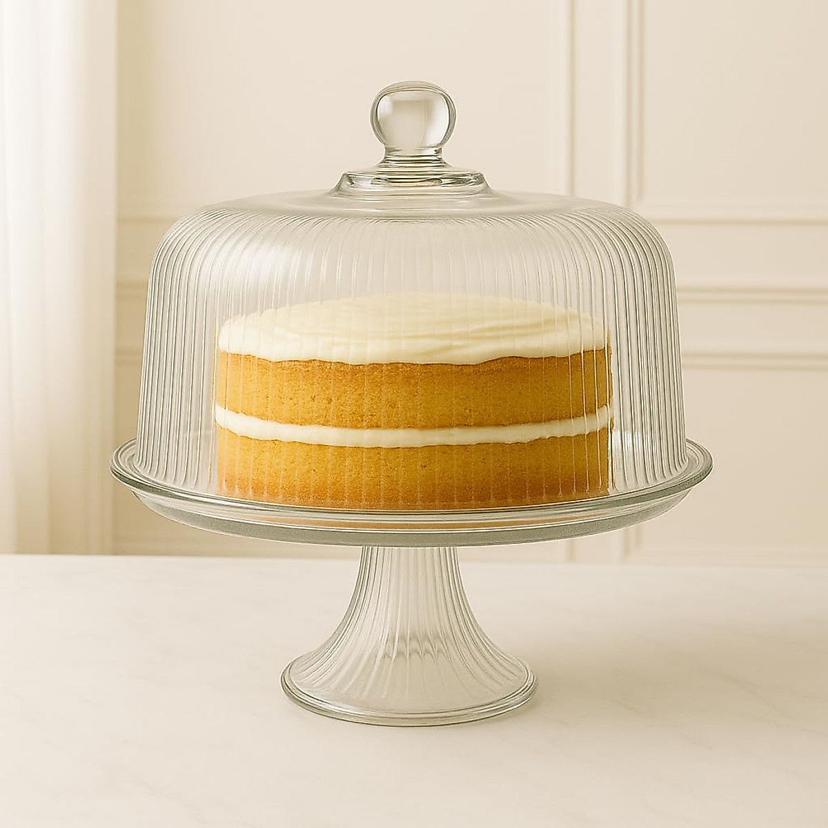 Anchor Hocking Monaco Cake Set, STD, Crystal