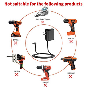 MEROM for Black and Decker Charger LI200 LI3100 BDCS40G BDCS20C GSL35 Cordless Screwdriver Replacement Black+Decker 9V Charger Cord for # 90593303 90593303-01