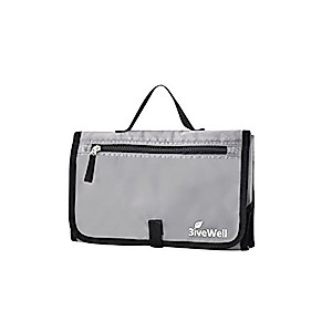 Portable Changing Pad Station for Newborn Baby Infant Diaper Mat Waterproof Compact Wristlet Clutch Holds Wipes & Diapers On The Go Travel Kit for Mom Dad in Grey by 3iveWell