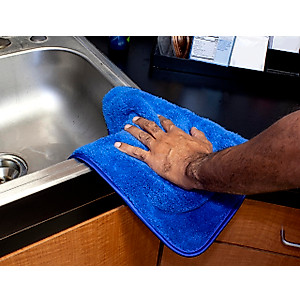 Eurow Double Density Microfiber Soft Fluffy Absorbent Shag Towels Scratchless Cleaning Drying Detailing 700GSM 12 X 16 Inches 10 Pack