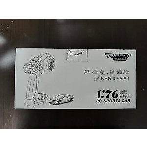 FLYCOLOR TurboRC 1:76 Mini Sports Car 4CH 2.4GHZ Remote Control Full Proportional RTR Kit with 2 Replaceable Body Shell (C75-Black)