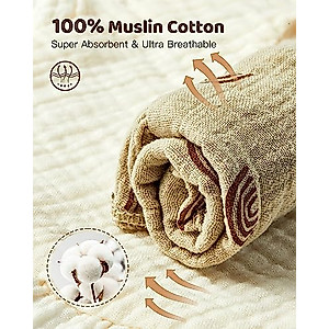 Lictin Muslin Baby Drool Bibs - 8 Pack Baby Bandana Drool Bibs Cotton Unisex, Snap Muslin Bibs for Boys Girls, Absorbent & Soft for Teething and Drooling