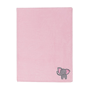 Bedtime Originals Twinkle Toes Elephant Blanket, Pink/Gray