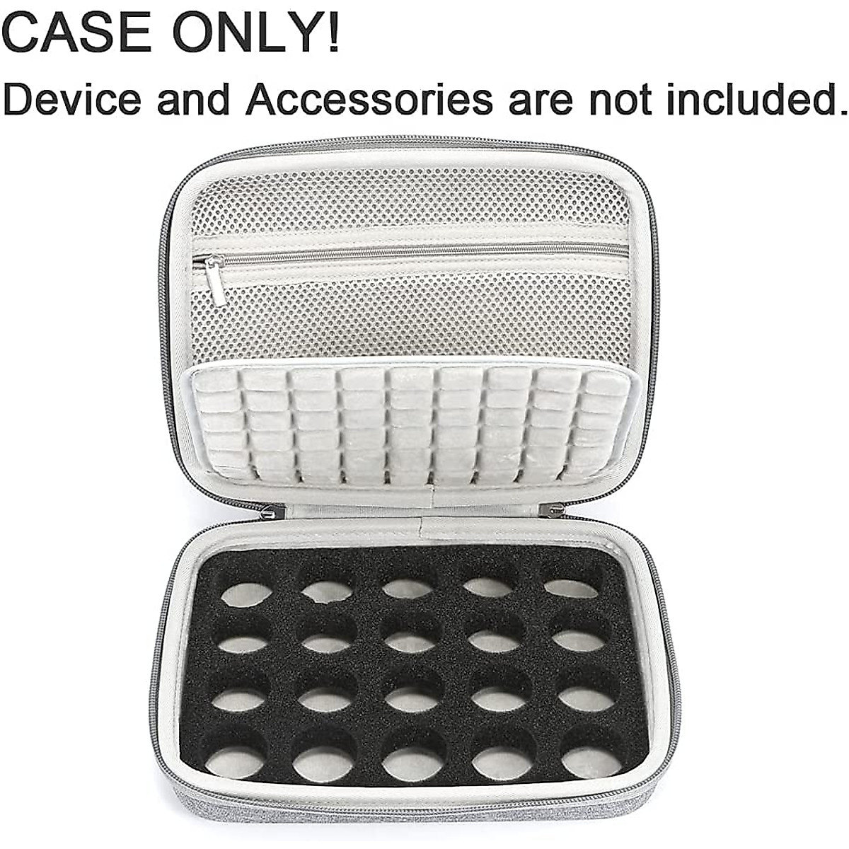 RAIACE Hard Carrying Case Compatible with Bakugan Figures, BakuCores and Small Dolls, Toy Organizer Storage Box with Mesh Pocket. (Case Only)-Black(Gray Lining)