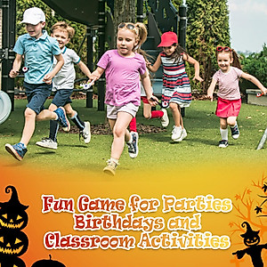 Liliful 24 Pcs Halloween Egg and Spoon Race Game Eyeball Spoon and Spoon Race Game Set for Halloween Party Favor Supplies Adults Indoor Outdoor Classroom Activities(Blue, Orange, Red, Green)