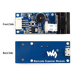 Barcode Scanner Module, 1D/2D Codes Reader Decode Barcode, QR Code etc Onboard Micro USB and UART Interface Plug into a Computer Directly or Other Device Onboard Light Source can Work in The Dark