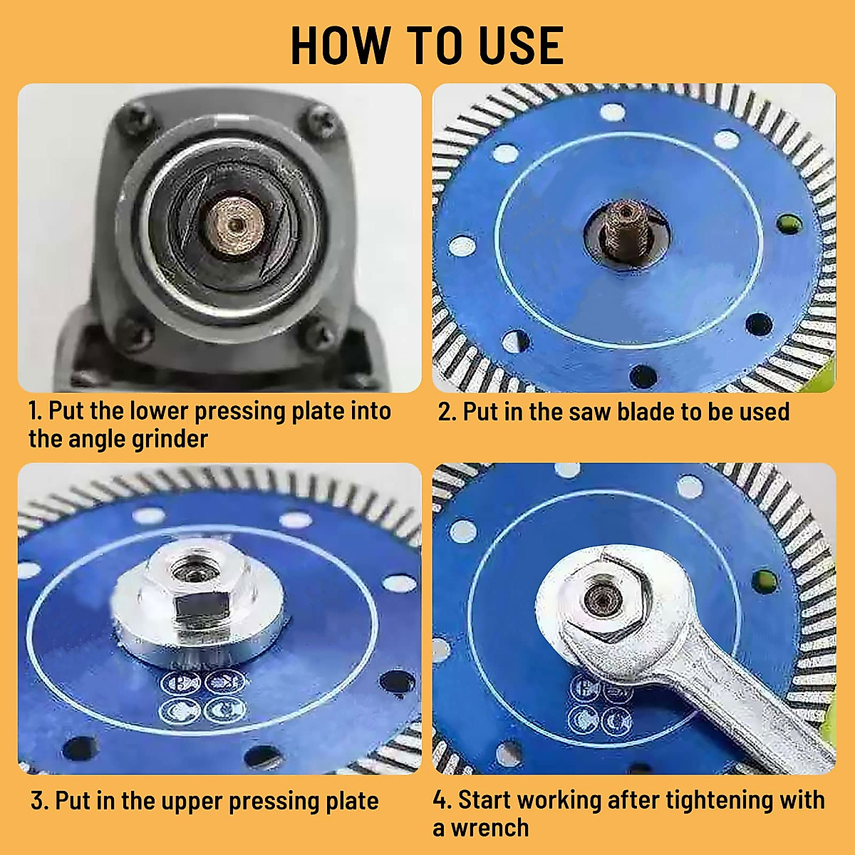 Suitable for 100-type Angle Grinder Flange nut Modification Parts Modified Plywood Stainless Steel Pressure Plate Cover Hexagonal Design Daily use 0.51 inch Open-end Wrench