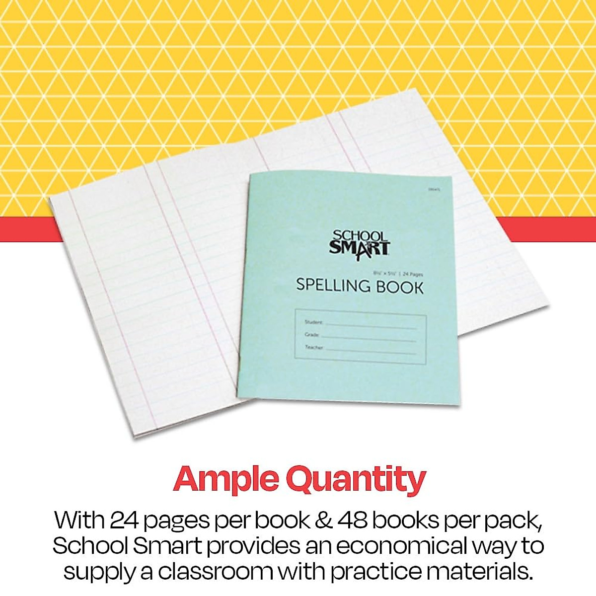 School Smart - 85471 Blank 24 Page Spelling Books, 5-1/2" W x 8-1/2" L (Pack of 48)