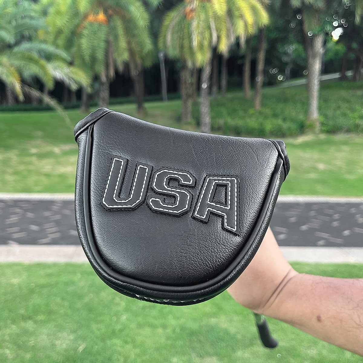 Golf Putter Cover, Putter Headcovers Golf Club Head Covers Putter Headcover for Blade Leather Golf Mallet Putter Head Covers with Magnetic for All Brands USA Style