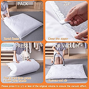 Space Saver Vacuum Storage Bags Jumbo 4 Pack large Vacuum Storage Bags for bedding Reusable Storage Bags Vacuum Sealed with Double Seal for blanket, Comforter, Pillow and Quilt 47x39 Inches