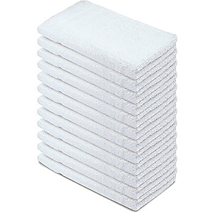 Textila Cotton White Hand Towels for Bathroom Size 16x26 Inch Bathroom Hand Towels Pack of 12 Gym Towels Ultra Soft Face Towel Highly Absorbent Hair Salon Towels.