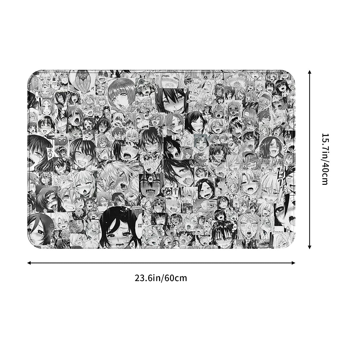 Clxxmczy Sexy Lewd Face Anime Floor Mat Rugs Non-Slip Pad Home Decor Cover Carpets 23.6x15.7in