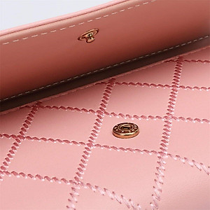 Xeminor Wallet Women's 3 Fold Wallet Ladies Long Wallet Ladies Gift Large Capacity Ladies Wallet Multi-function PU Leather Wallet 1Pcs Pink
