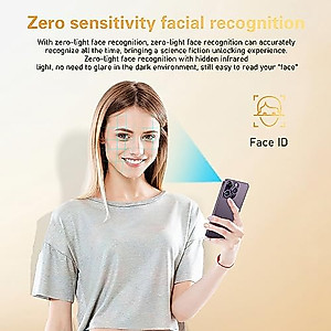 RAYPUR i14 Pro Max Smartphone, 2023 New 7.3Inch HD Screen Face ID, 16GB 1TB Cell Phone, Global Version 4G/5G, 7800mAh Battery Mobile Phones,Black-1TB