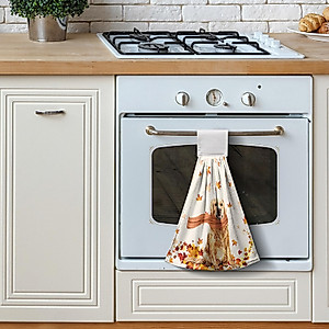 Kwlegh Dog Hand Towels for Bathroom Set of 2 Puppy Hanging Dish Towels Kitchen Towel with Hanging Loop Small Fingertip Tie Towel for Dog Lovers