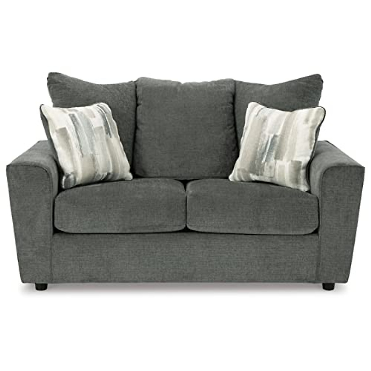 Signature Design by Ashley Stairatt Casual Loveseat with Flared Arms, Gray
