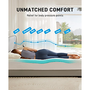 PERLECARE Dual Layer 3 Inch Memory Foam Mattress Topper Queen Size, 2 Inch Cooling Gel Memory Foam Plus 1 Inch Pillowtop Mattress Pad for Back Pain, CertiPUR-US Certified, PCMT11W-Q3