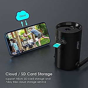 ieGeek Solar Security Camera Outdoor, Security Cameras Wireless Outdoor, Solar Rechargeable Battery Power Home Security Cameras, 1080p, Night Vision, PIR Motion Detection, 2-Way Talk, Wirefree, IP66