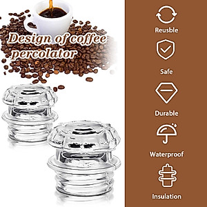 2 Pieces Coffee Percolator Glass Top Replacement Glass Coffee Filter Knob Top Glass Coffee Percolator Transparent Coffee Percolator Top