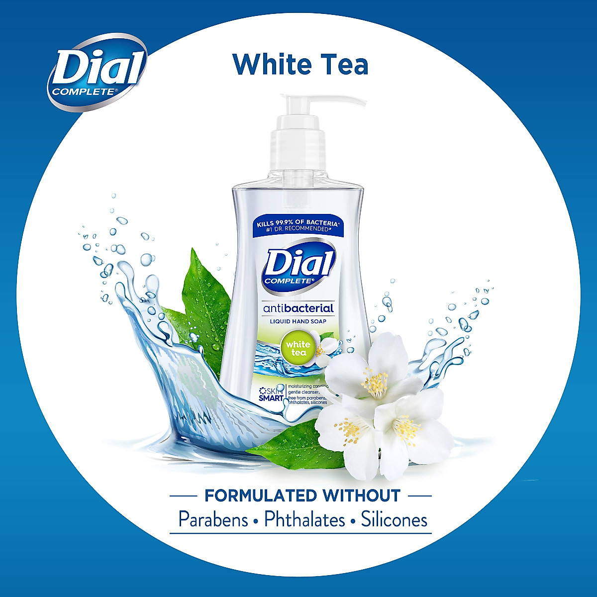 Dial Antibacterial Liquid Hand Soap, White Tea, 7.5 Fl Oz (Pack of 12)
