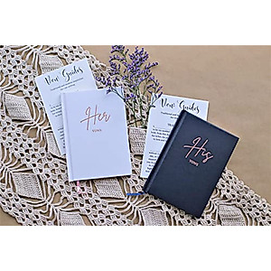 Wedding Vow Books His and Hers- Vow Books, Set with Wedding Cards for Parents, Vow Books for Wedding, Hardcover Rose Gold Foil & Gilded Edges, 13.97 X10.16 CM 40 Pages, 2 pcs Navy Blue White